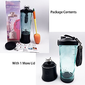 FOISONLEE Personal Blender, Portable mini blender,Electric Mini Juicer, Fresh Juice Bottle,600ML 20oz Large Capacity Smoothie Blending Cup.（Black)