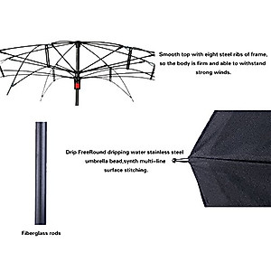 LLanxiry Umbrella,Inverted Reverse Upside Down Umbrellas with C-Shaped Handle, Anti-UV Waterproof Rain Umbrella for Women and Men (high clouds)