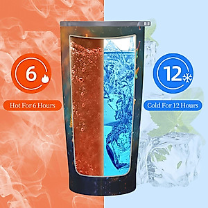 VOSERY Neon Seahorse Underwater Realm Cute Tumbler with Lid and Straw, 20 Oz Stainless Steel Insulated Tumbler Water Bottle Cup, Travel Coffee Mug Personalized Tumbler
