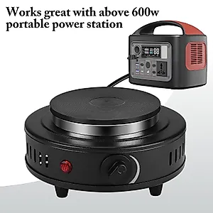 Artilife Mini Hot Plate Small Hot Plate,Small Hot Plate Electric Mini,Mini Hot Plate Electric,Cast Iron Electric Hot Plate,Perfect Size for Moka Pot (500W Black Small Hot Plate)