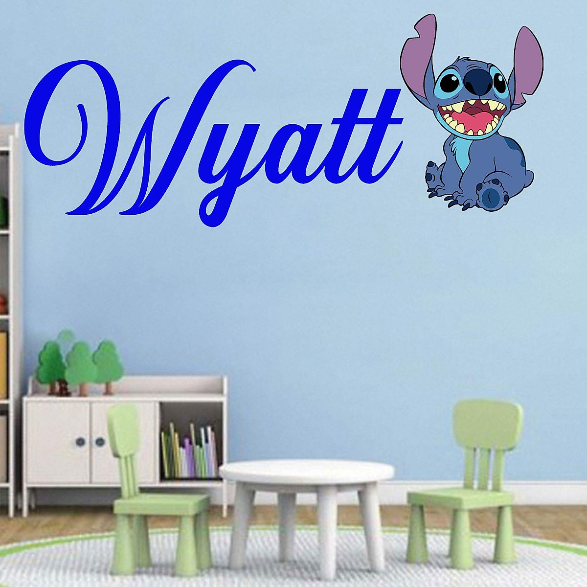 Stich Personalized Name Nursery Wall Decal Vinyl Sticker | Multiple Font Options | Custom Kids Room Décor | Bedside Decals | Children’s Room | Car | Laptop