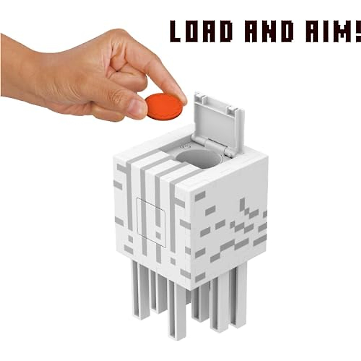 Mattel Minecraft Toys, Fireball Ghast Action Figure with 10 Shooting Discs & Changing Expression, Collectible Toy Inspired by the Video Game
