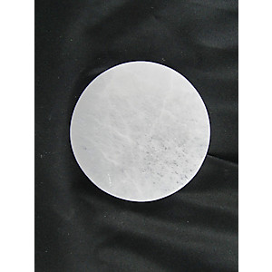 CircuitOffice 4" Selenite Plate Circle, Cleanse and Charge Crystals Or Gemstones, for Healing, Metaphysical, Meditation, Wicca, Decoration or Gift