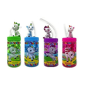 Sip with ME Valeo Zoonicorn Cup, Kids Water Bottle, Toddler Cups, Tumbler with Lid and Straw, Travel Sippy Cup for Water or Milk, Kids Cups with Lids for Toddlers 3 and Up, BPA Free Plastic, 12 oz