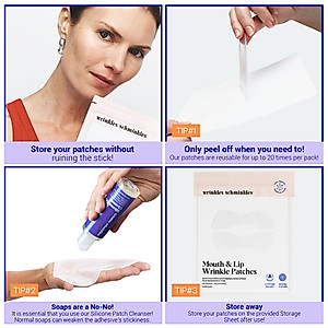 Wrinkles Schminkles Mouth & Lip Wrinkle Patch - Reusable Silicone Smoothing Pads for Noticeable Wrinkle Reduction - Lip Wrinkle Prevention for Youthful, Smooth Skin (2 Pack)