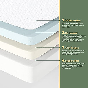 TeQsli 8 Inch Full Mattress, Gel-Infused Memory Foam Mattress in a Box for Kids and Adults, Full Bed Mattress with Breathable Cover for Bunk Bed, Trundle Bed, Medium Firm Feel, CertiPUR-US Certified
