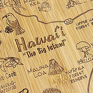 Totally Bamboo Destination Hawaii Serving and Cutting Board, Includes Hang Tie for Wall Display