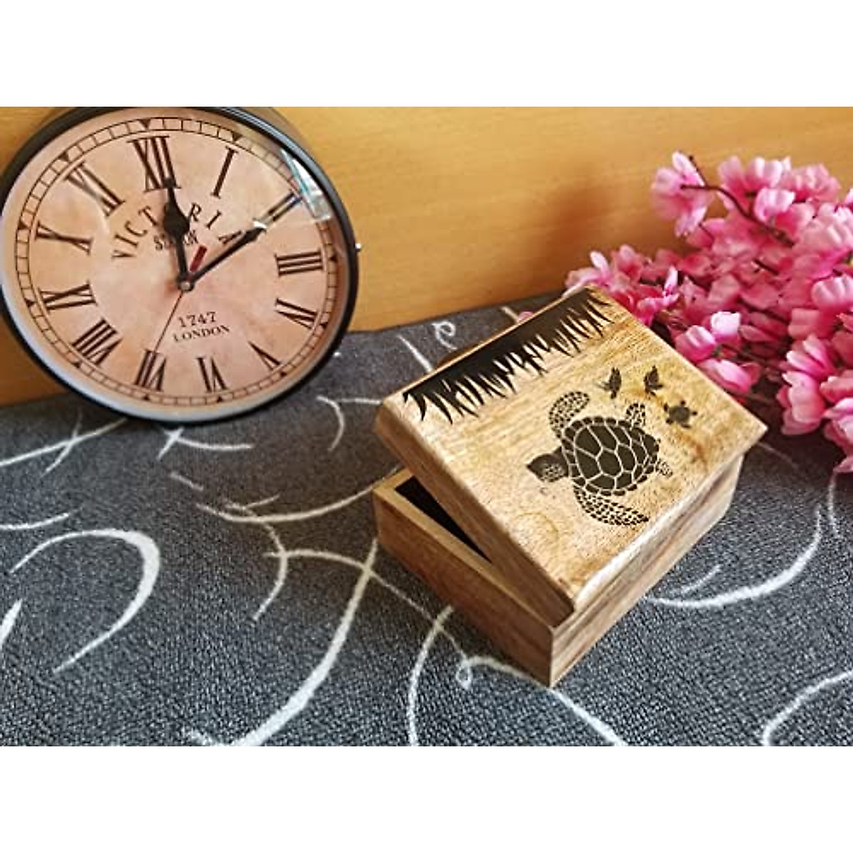 RK Collections Sea Turtle Lovers Jewelry Trinket Keepsake Box. Home Decor, Gifts for Beach and Nautical Lovers