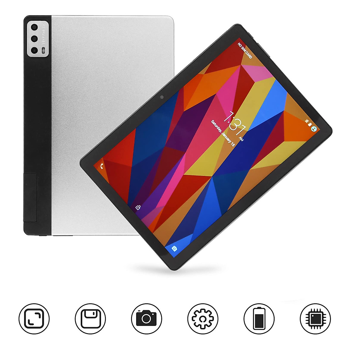 AMONIDA 10 Inch Tablet, 5G WiFi Dual Band Octacore Processor (White), US Plug (Shanrya82gs5ae9cf-11)