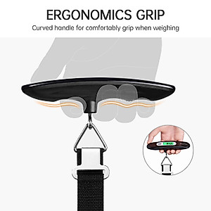 FREETOO Luggage Scale Portable Digital Hanging Scale for Travel, Suitcase Weight Scale with Superior Piano Lacquer 110 Lb/ 50Kg Capacity, Battery Included (Black)