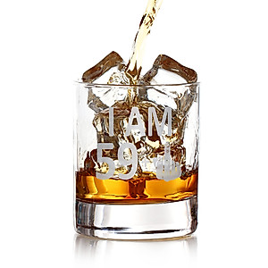 Promotion & Beyond I AM 59 PLUS 1 Whiskey Glass - Funny Sarcastic Finger 60th Birthday Gift