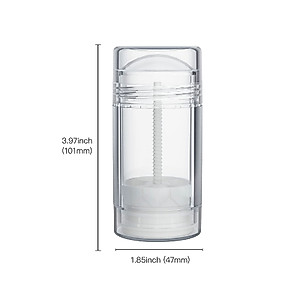 Tekson 2.5oz Empty Refillable Deodorant Containers, 3PCS Twist-UP Containers Tubes, Empty Balm Travel for Lotion Stick