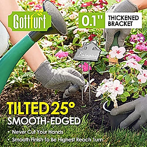 Metal Plant Labels - 25 Pack Weatherproof Garden Plant Markers, Reusable Outdoor Plant Label Stakes for Herb Flowers Vegetables Seedlings with a Pen, Height 11", Label Area 3.2" x 1.2" - Black