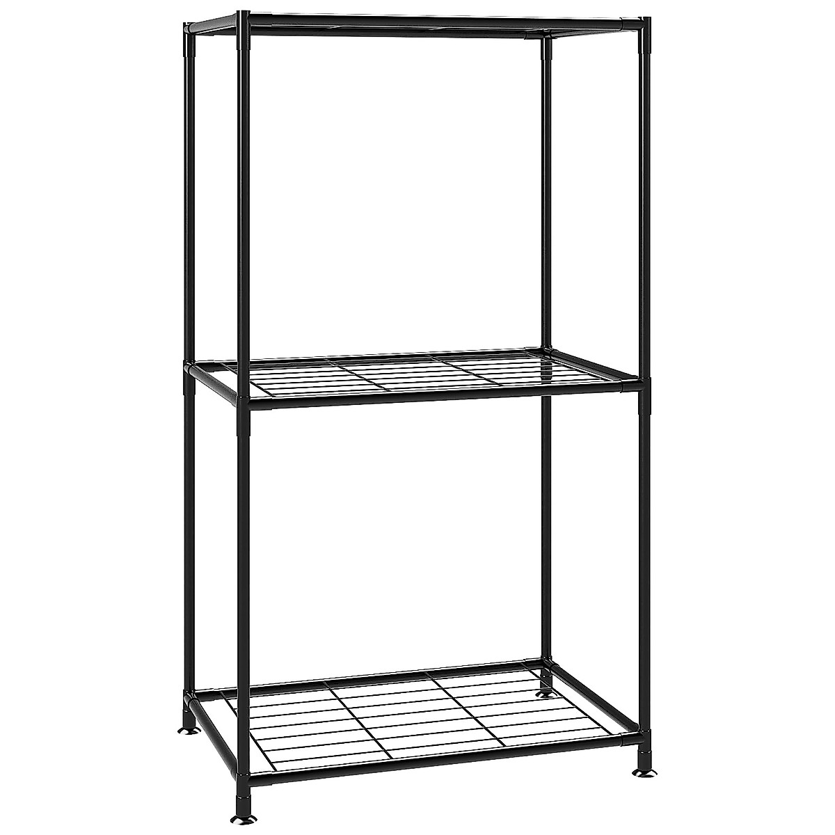YisanCrafts 3 Tier Fixed Layer Spacing Storage Shelf Metal Storage Rack Wire Shelving Unit Storage Shelves Metal 221Lbs Capacity 18" L x 12.8" W x 32.7" H for Pantry Closet Kitchen Laundry Black