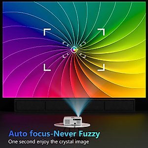 [Auto Focus/Keystone]Smart Projector 4K with Android TV.1200ANSI 4K+ Projector with WiFi 6 & Bluetooth 5.2 .Home Movie Outdoor Projector with Netfix/Prime Bulit-in,20W Speakers,50%Zoom.500"display