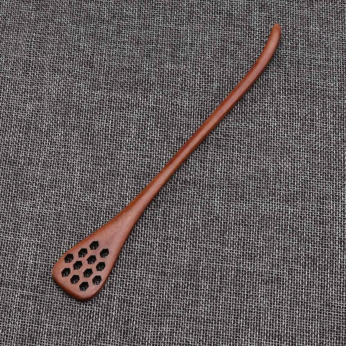 YSSZAM Brown Honey Dippers, Handmade Spoon Stirrer, Long Handle Honey Dipper Mixing Stick, Wooden Honey Dipper, Handmade Honey Drizzler for Kitchen and Dining