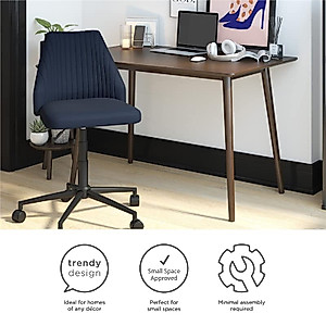 Novogratz Brittany Office Chair with Casters, Blue Linen