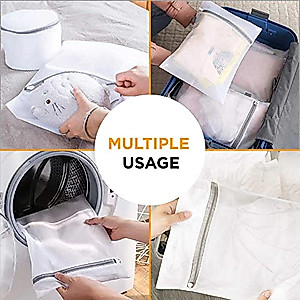 5 White Delicate Laundry Wash Bags-Mesh Laundry Bags with 5 Combinations, Mesh Laundry Bags for Delicate with Premium Zipper, Travel Storage Organize Bag, Clothing Washing Bags for Blouse, Bra, Hosiery, Stocking, Underwear, Lingerie, shirts, t-shirts