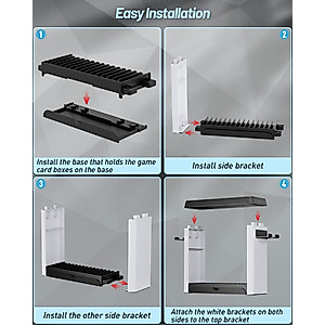 Switch Organizer with Controller Charging Station, ZAONOOL Charger Stand for Nintendo Switch & OLED Joycon, Pro Controller, Accessories Storage Tower for Games, TV Dock