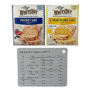 White Lily Pound Cake Mix, 16.2 OZ Box Bundled With White Lily Lemon Pound Cake Mix, 16.2 OZ Box and Measure Equivalents Refrigerator Magnet