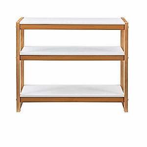 Linon Home Decor Products Boden White and Natural Low Bookcase