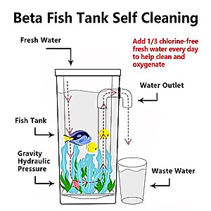 Betta Fish Tank, 360 Aquarium with LED Light, 1 Gallon Fish Bowl, Small Fish Tank Starter Kit, Beta Fish Tank Self Cleaning as Desktop Decoration for Office Home Room Decor