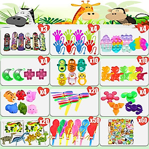 Dilycery 224 Pcs Pop Party Favors for Kids, Treasure Box Toys for Classroom, Treasure Chest for Kids Prizes, Bulk School Student Prizes Box Toys, Pinata Fillers Goodie Bag Stuffers for Kids