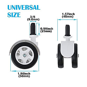 BAYWYI Baby Walker Wheels Replacement, Set of 4, Baby Walker Accessories, Plastic Rubber Wheels Casters, Universal Wheels (A-Black)