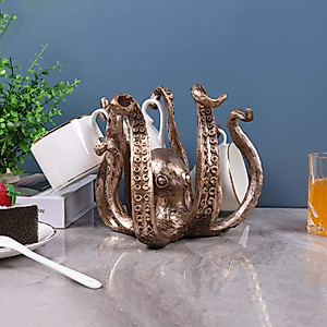 XINGYAN Octopus Resin Mug & Accessory Holder,Unique Design,Space Saving Storage for Mugs,Jewelry, Watches & Keys - Ideal Gift(Octopus)