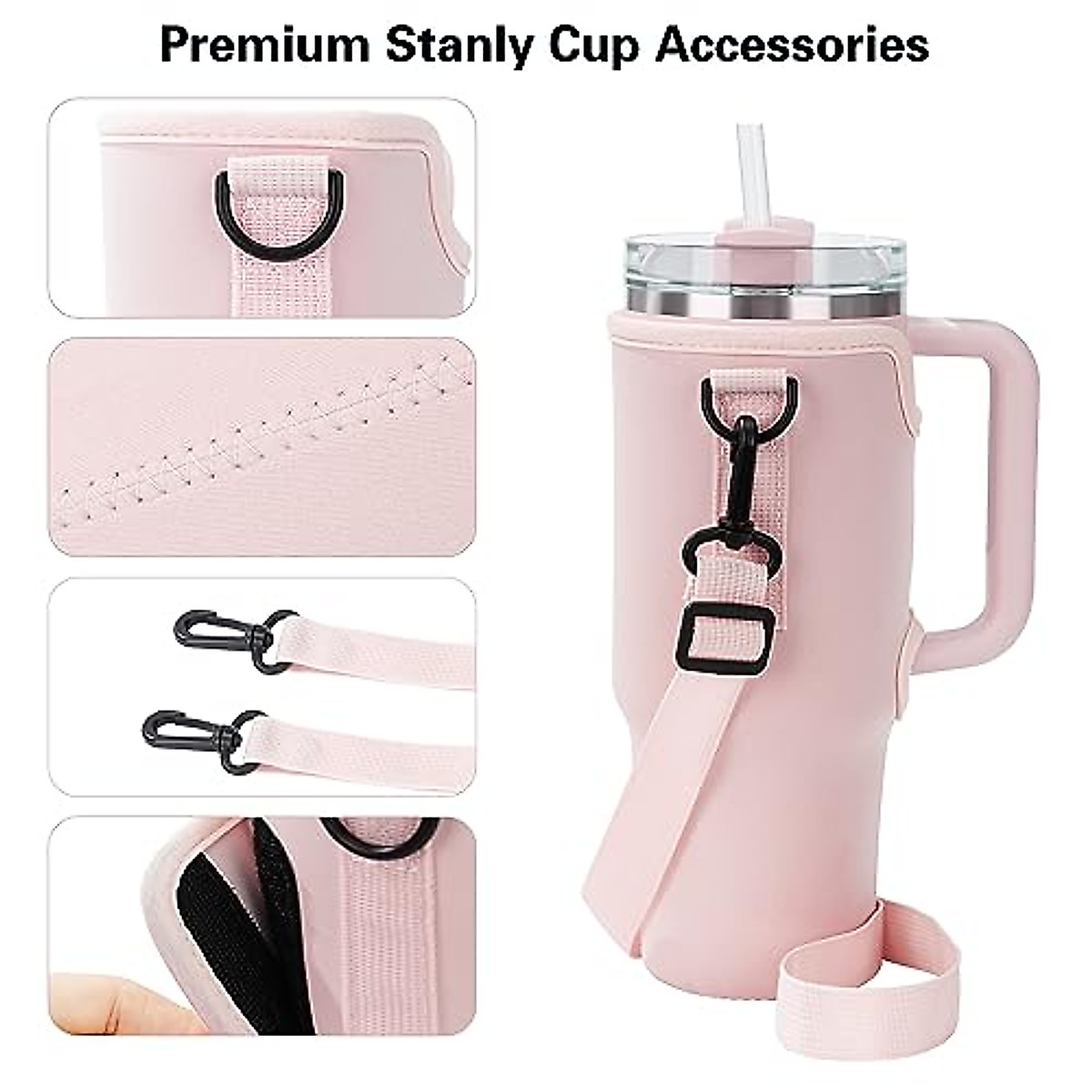 Bynleau Stanley Water Bottle Carrier Bag - Neoprene Holder for Simple Modern Stanley 40 oz Tumbler with Adjustable Strap, Perfect for Hiking, Traveling, and Camping