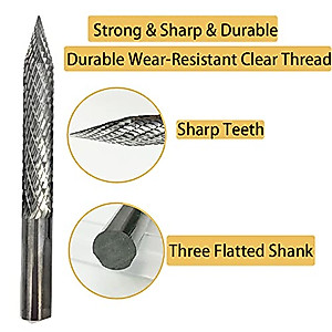 Tire Repair Carbide Cutter, Roujiatk Carbon Steel Nail Mushroom Drill Reamer Bit Carbide Cutter Solid Rotary Burrs Shanks Patch Plug Repair Tools-T3
