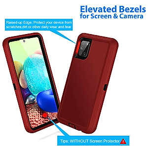 Jelanry for Samsung A71 5G Case Heavy Duty Protective Shell [Not for A71 5G UW SM-716V] Shockproof Sports Anti-Scratches Cover Non-Slip Bumper Hybrid Phone Cases for Samsung Galaxy A71 5G, Red/Black