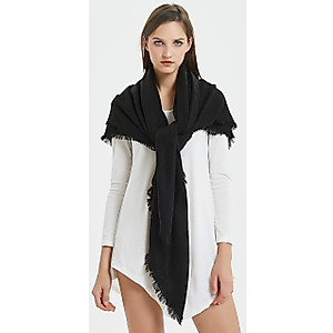 VIVIAN & VINCENT Women's Soft Fall Winter Blanket Scarf Shawls and Wraps for Evening Dress Bridesmaid Wedding Bridal Black
