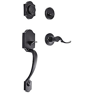 Amazon Basics Handleset with Shelby Lever - Single Cylinder - Matte Black