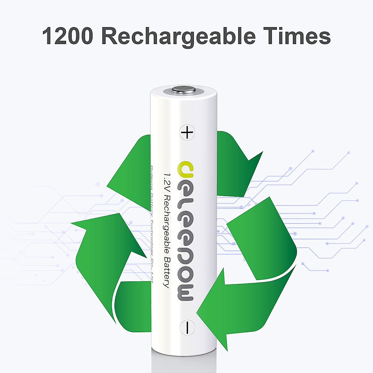 Deleepow Rechargeable AAA Batteries 1.2V Nimh 1100mAh Triple A Batteries of 8 Packs 1200 Cycles with 8-Bay LCD Charger