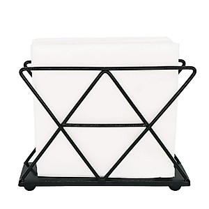 OwlGift Black Modern Geometric Triangle Metal Wire Upright Napkin Holder