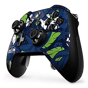 Skinit Decal Gaming Skin compatible with Xbox One Elite Controller - Officially Licensed NFL Seattle Seahawks Tropical Print Design
