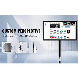 AYSTekMann 15.6'' Interactive LCD Digital Signage Display Advertising Kiosk with wireless screen mirroring,5G WiFi 4+64GB With Auto Play All in One Android with Adjustable Metal Floor Stand