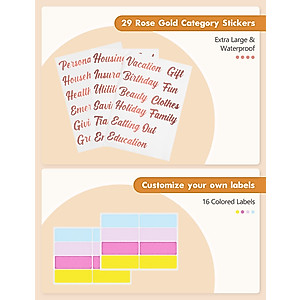 A6 Budget Binder for Money Saving Binder, PU Leather Budget Planner with 8 Cash Envelopes, Budget Sheets & Rose Gold Category Stickers, Money Organizer for Cash Binder (Leopard)