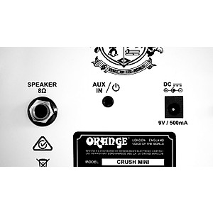 Orange Crush Mini Guitar Combo Amplifier Bundle with Power Supply, Instrument Cable, 24 Picks, and Austin Bazaar Polishing Cloth