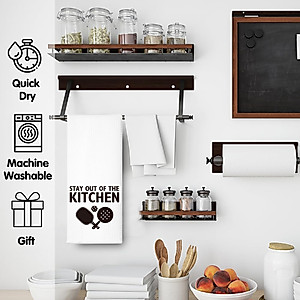 RZHV Stay Out of The Kitchen Kitchen Towel, Funny Pickleball Dish Towel Gift for Women Sisters Friends Mom Aunty Hostess Pickleball Lover, Housewarming New Home