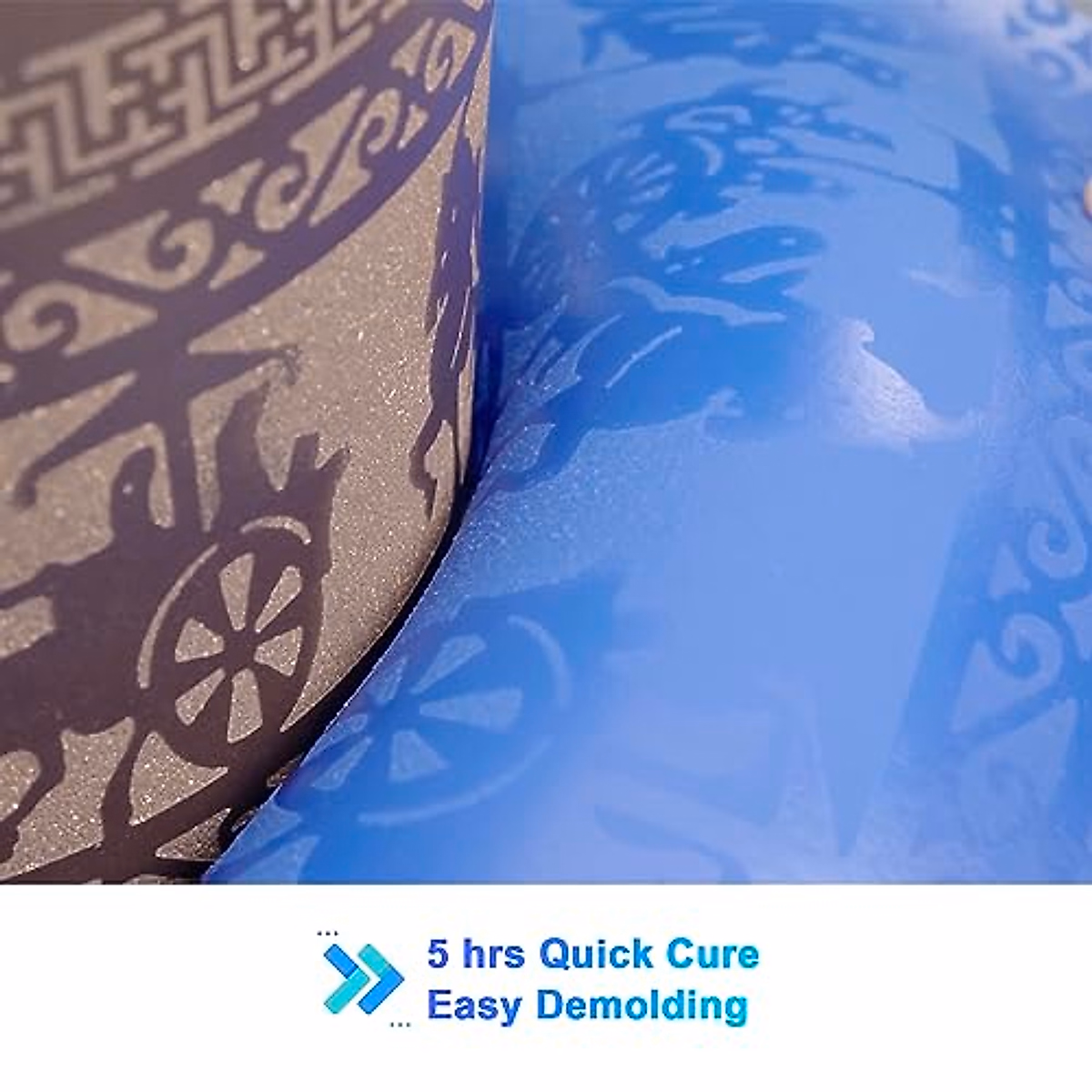 BBDINO Silicone Mold Making Kit,Liquid Silicone for Mold Making 30A Sapphire Blue,High Strength Silicone Rubber Mold Making Kit,1:1 by Volume Ideal for Casting Resin/Jewelry Silicone Molds 4.4 lbs