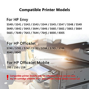 LEBOK for HP-62XL Fine Cartridge Remanufactured for HP 62 XL Ink Cartridges 2 Black for HP Envy 5540 5640 5660 7640 8000 OfficeJet 5740 8040 8045 OfficeJet 200 250 258 Mobile Printer