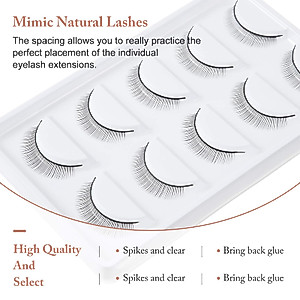 50 Pairs Practice Eyelashes Training Lashes Self-adhesive Practice Lashes Eyelash Strips for Training Eyelash Extension Makeup Beginners Beauty Salon