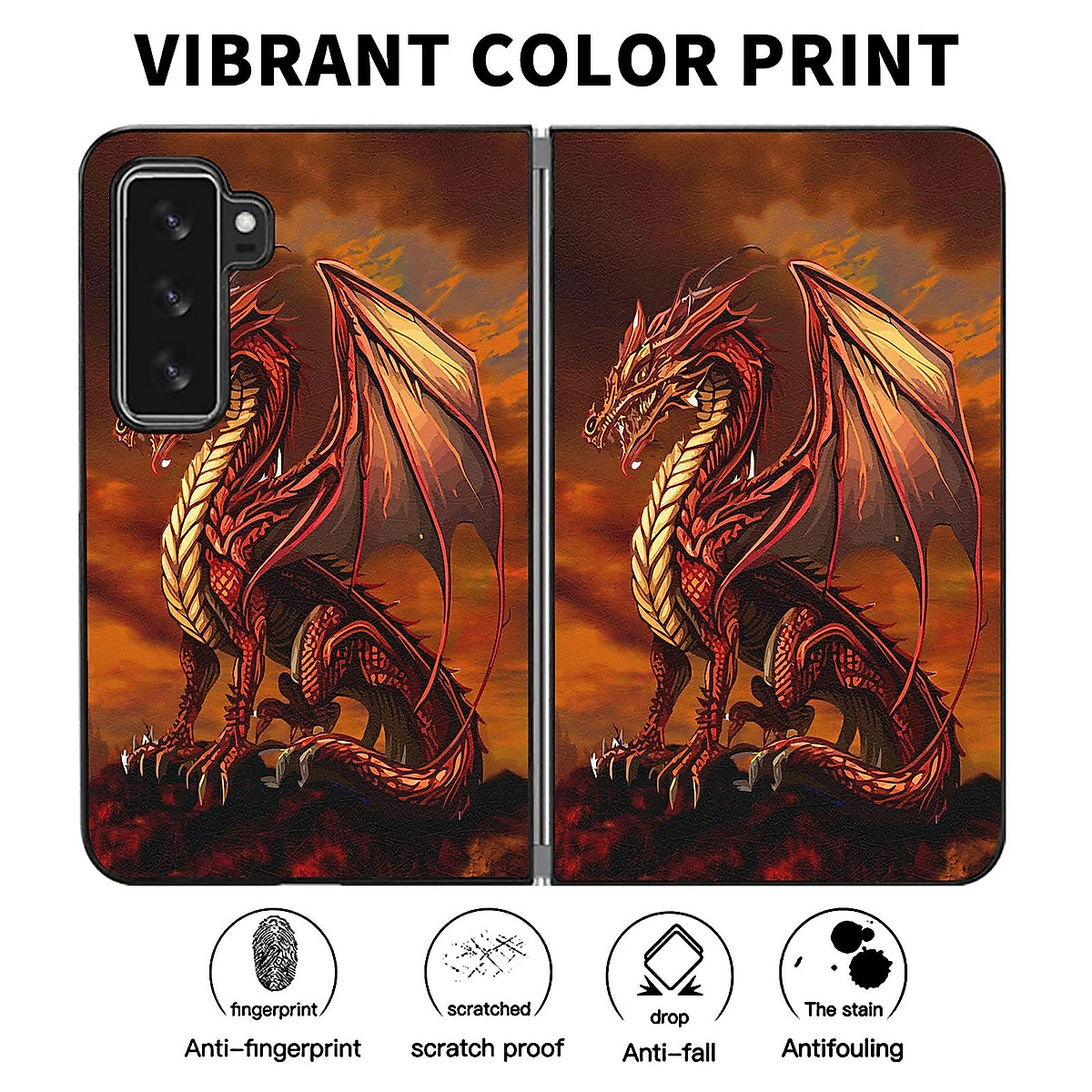 for Microsoft Surface Duo 2 Case for Women Men,AIRWEE Ultra Slim Hard PC Shookproof Fold Case Protective Cover for Microsoft Surface Duo 2 2nd 2021,Dragon Cool