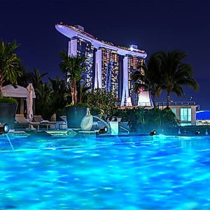 Yasotek Ocean Water Wave Light Projector Outdoor - 144W Waterproof LED Ripple Garden Lights RGBW Water Effect or Flame Fire Effect with RF Remote for Patio Christmas Halloween Wedding Pool