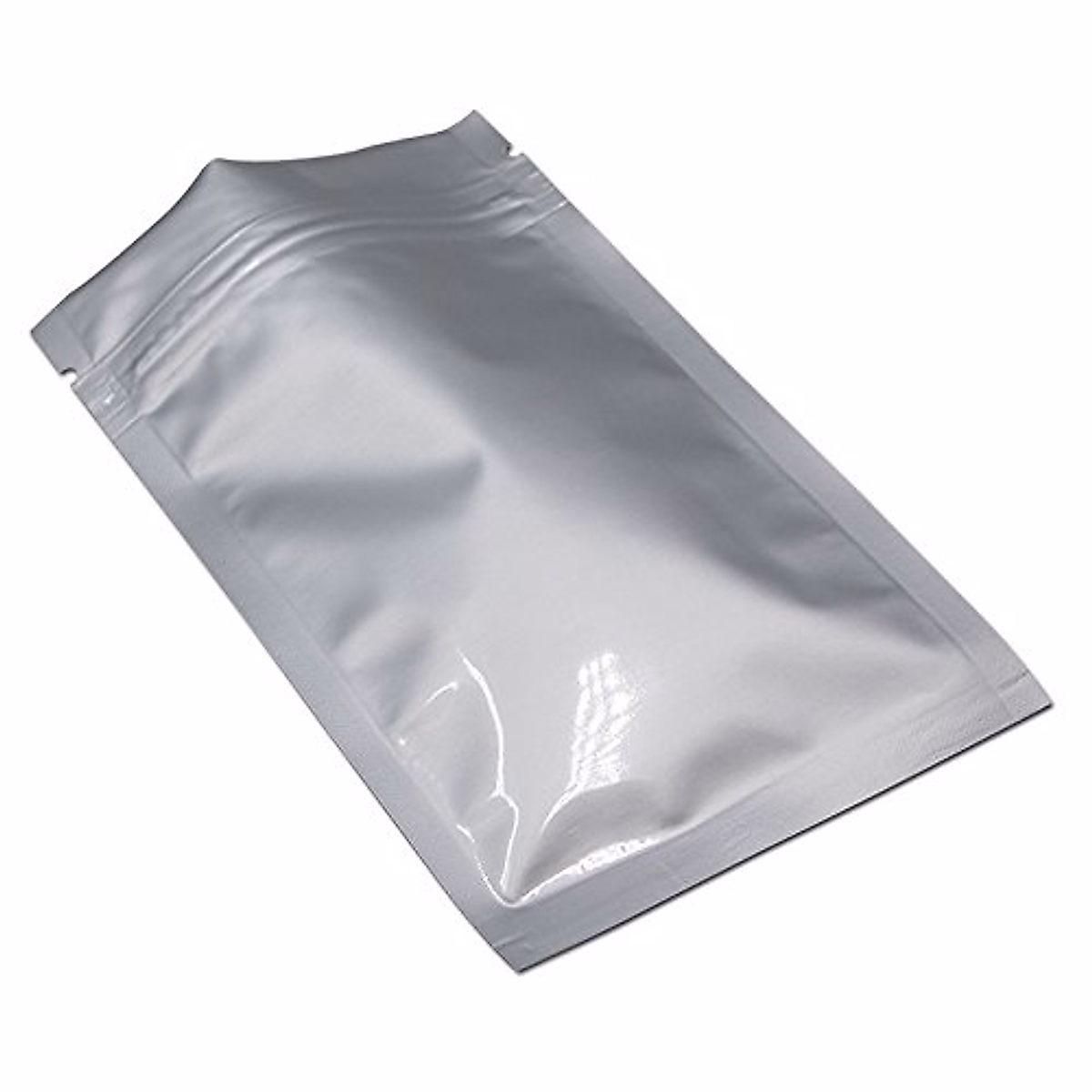 MITOB Flat Mylar Bags Zipper Lock Foil Bag 4 Mil Silver for Zip Food Storage Resealable Aluminum Pouch Heat Sealable with Tear Notch (100, 3.3x5.5 inch)