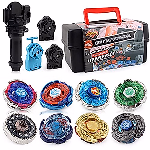 Burst Battle Top Set 8 Battling Tops Itcaoseklu Evolution Combination 4D Series 3 Launchers Blast Gyro Game with Portable Storage Box Gift for Kids Children Boys (Kids Edition)