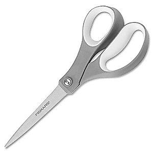 Fiskars 01-004761J Softgrip Scissors Straight Stainless Steel, 8 Inch,Gray