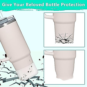 Silicone Boot Sleeve for Stanley Quencher 40 oz 30 oz Tumbler with Handle & for IceFlow 20oz 30oz, Protective Water Bottle Cup Bottom Bumper Cover for Stanley Tumbler Accessories, 2Pack